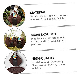 SEWOART 1pc Pot Storage Bag Grill Utensil Storage Bag Grill Tool Bag Bbq Tool Storage Bag Grill Tool Storage Bag Handbag Organizer Outdoor Camping Pouch Thicken Cast Iron Pan Pearl Cotton