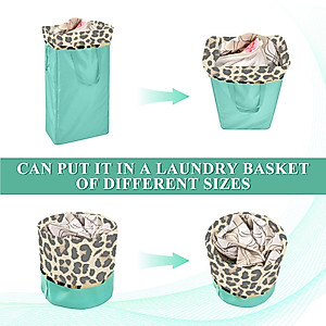 Foiosoh Extra Large Laundry Storage Bag with Mesh Laundry Bag Set Leopard Print Gold Black Fashion Laundry Hamper Sturdy Dirty Clothes Organizer for School Travel College Dorm