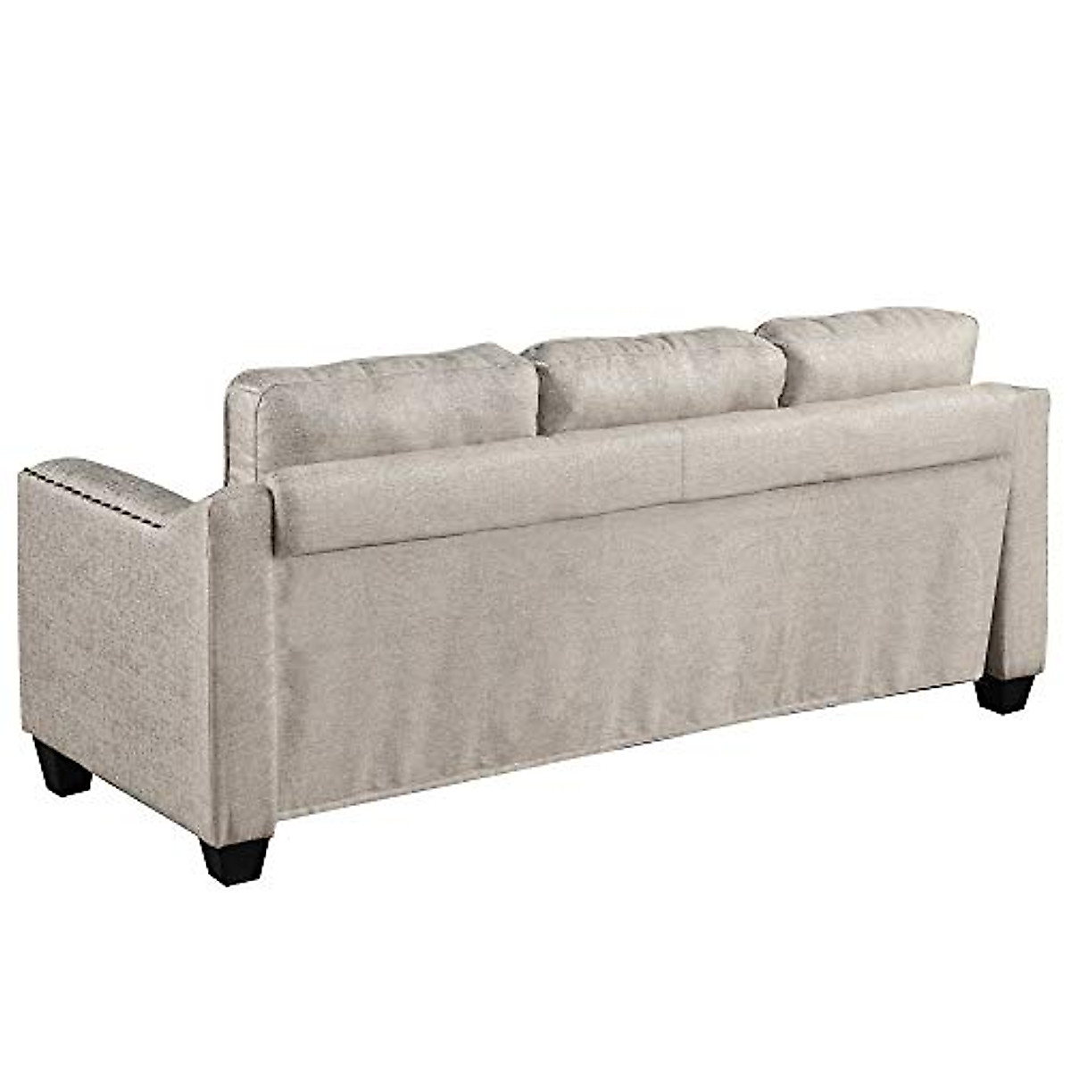 FANYE 3 Pieces Living Room Furniture Sets Include, Loveseat and Armchair, Linen Fabric Upholstered Sectional Classical Rivets Decor and Tufted Back Cushions, Beige Sofa & Couch