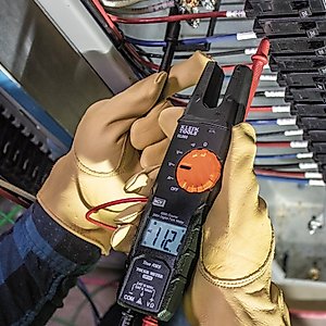 Klein Tools CL360 CL360 Electrical Tester, Open Jaw Fork Non-Contact Voltage Meter with TRMS Technology, with Case, Test Leads and Batteries