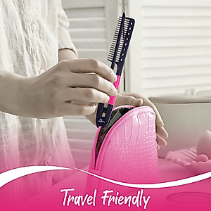 Herstyler Hair Straightening Comb - Flat Iron Comb - Hair Straightener Comb With a Firm Grip - Styling Comb for Women (Pink)