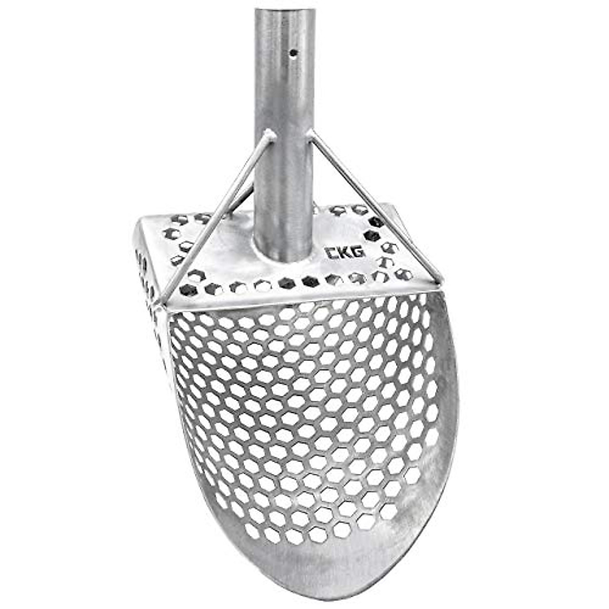CKG 9 x 6 Sand Scoops Metal Detecting Shovel Sifter Scoop Stainless Steel 304 with Hexagon Holes