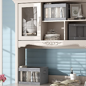 3 Pack Closet Storage Bins with Clear Window - Foldable Storage Cubes with Handles Clothing Baskets for Shelves Large Fabric Closet Organizers and Storage Bins for Clothes, Toys, Book (Gray 3pcs)