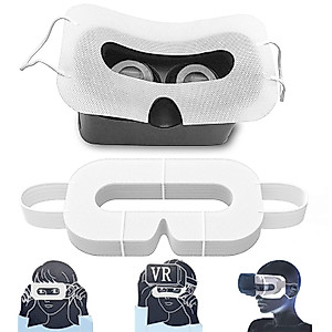Geekria 100Pcs VR Mask Disposable Face Cover, Disposable Protector for Oculus Quest VR, Prevent Eyes (White)