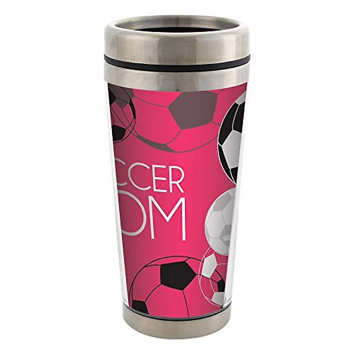Elanze Designs Soccer Mom Stainless Steel 16 oz Travel Mug with Lid