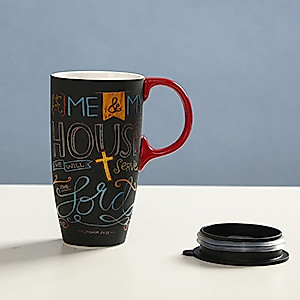 CEDAR HOME Coffee Ceramic Mug Porcelain Latte Tea Cup With Lid 17oz. Me & My House