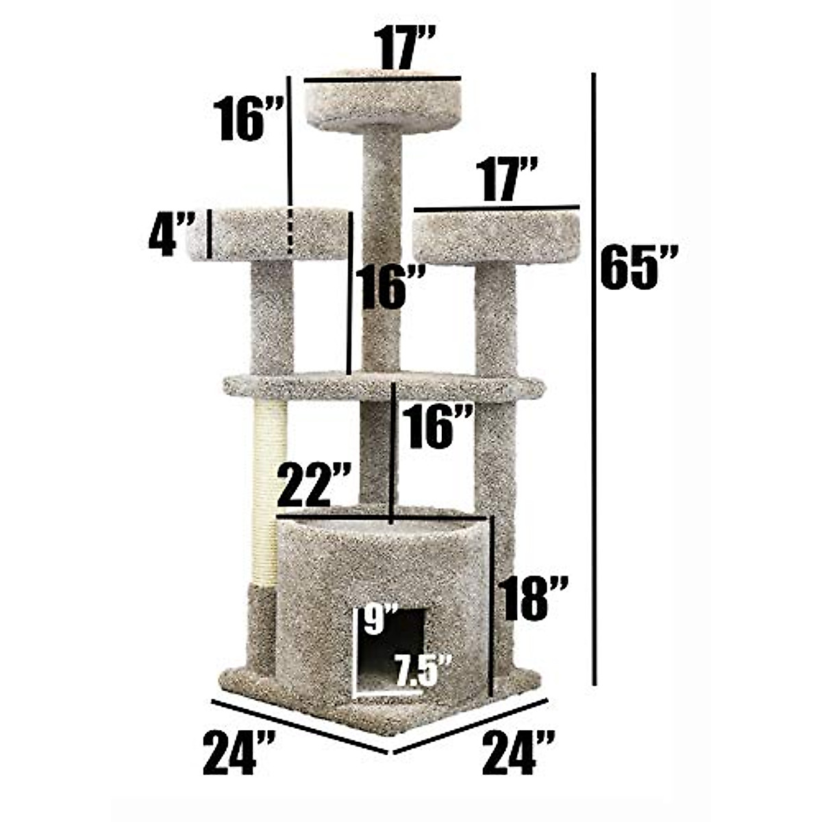Prestige Cat Trees 130014-Neutral Main Coon Cat House Cat Tree