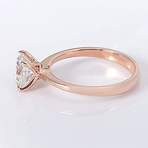 Diamond Jewelry Round Brilliant Cut Moissanite 2.50 CT Solitaire Wedding Engagement 14K Solid Rose Gold Certified Wedding Ring (12)