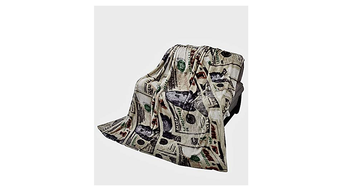 USA 100 Dollar Blanket - Cozy Travel, Hiking, Camping
