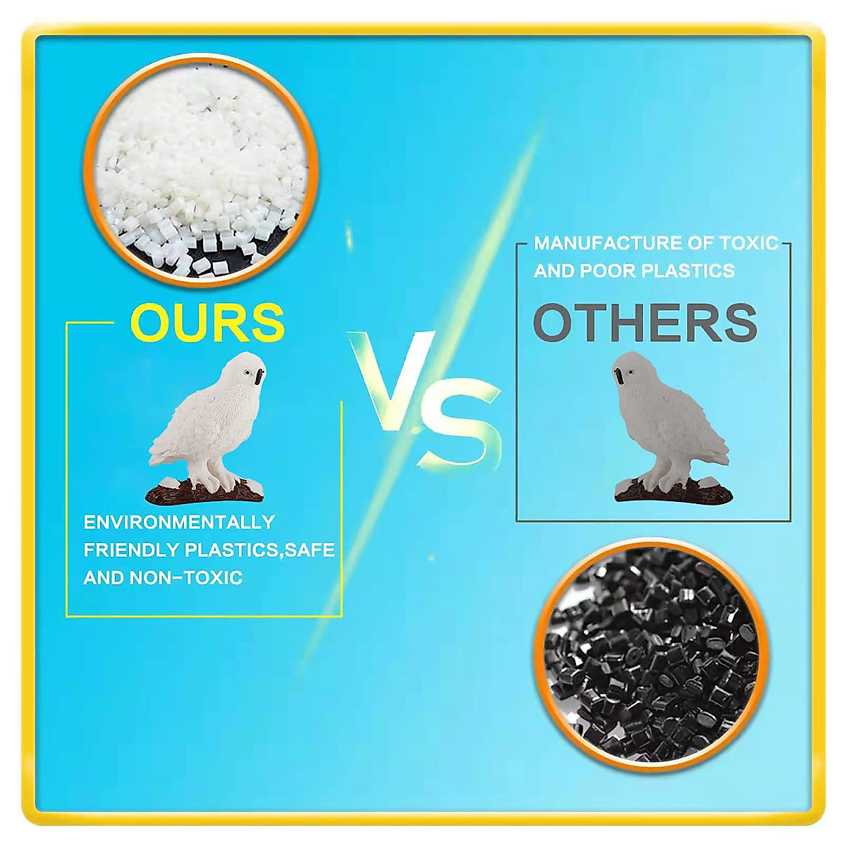 Realistic Mini Arctic Animal Figures Toy Polar Animals Figurines Toy Playset with Polar Bear Snowy Owl Seals White Fox Beluga Wolf Cognitive Toys for Kids Toddlers 6PCS