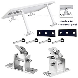 Solar Panel Bracket, Adjustable Solar Panel Mounting Brackets, Stainless Steel Solar Panel Holder End Clamp Kit, Solar Panel Stand 15-30° Adjustable Flat Roof Mount (Tilt Legs NOT Included)