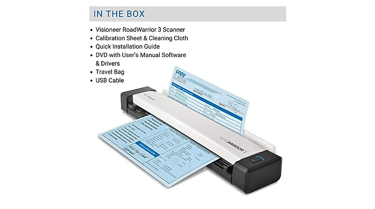 Visioneer RoadWarrior 3 Mobile Document Scanner - Fast & Portable