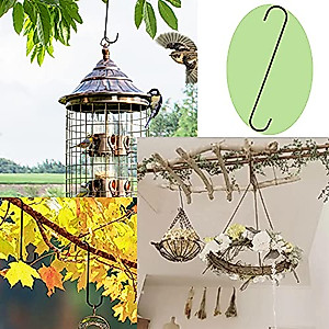 8 Pack S Hooks Heavy Duty 12 Inch Large S Shape Hooks for Hanging Plant Pots and Pans Steel Metal Hanger Hooks Black Long S-Hooks for Hanging Clothes, Plants, bird feeders, Garden Indoor Outdoor