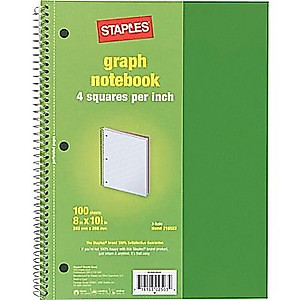 Staples Ruled Paper Graph Pad (11625M)