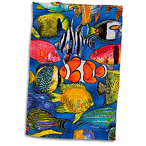 3D Rose Tropical Fish Towel, 15 x 22