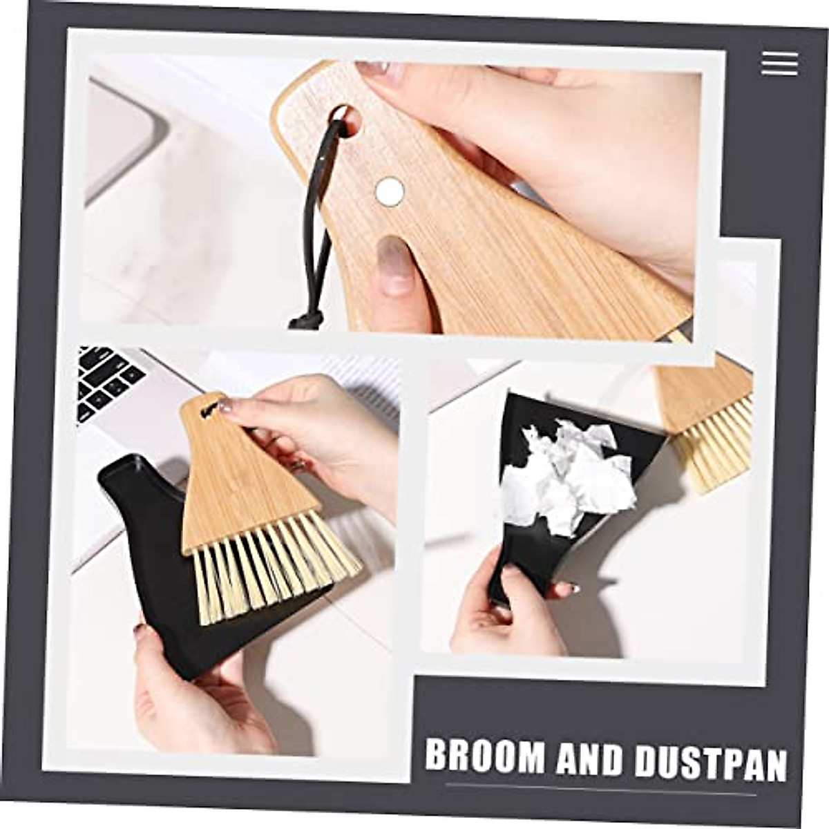 1 Set Desktop Broom Handheld Broom and Dustpan Tabletop Handy Brush Cleaning Accessory Small Broom and Dustpan Dust Brush Portable Whisk Broom Household Dust Pan Broom Dustpan Iron ORFOFE