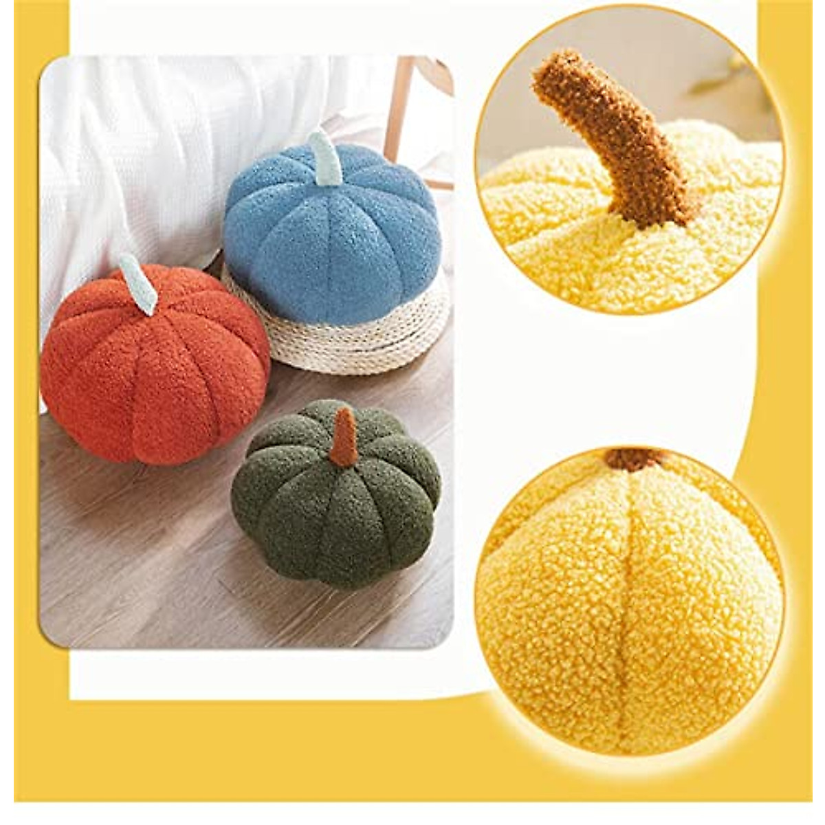 Zuwxeu Pumpkin Pillow,Pumpkin Shaped Throw Pillow Cushion, Pumpkin Plush Floor Pillow,Pumpkin Pillow Decor,Halloween Pumpkin Decorative Pillow for Home Decor Party Favors(7.5'', Dark Green)