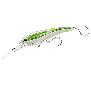 Nomad Design DTX Minnow with Patented Autotune System - Distressed Baitfish Swimming, Hydrospeed Belly Eyelet for Faster Trolling, BKK Diablo 5X Singles 3/0 Hooks, 125 FLT 5, 20ft, Hot Pink Mackerel