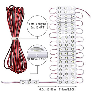 Linkstyle 60 LEDs 12V Van Interior Light Car LED Ceiling Lights Kit, Super Bright Lighting Dome Lamp for Van RV Truck Auto Vehicle Boats Caravans Trailers Lorries Bus Camper (20 Modules, White)