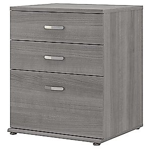 Bush Business Furniture Universal Floor Storage Cabinet with Drawers, Platinum Gray