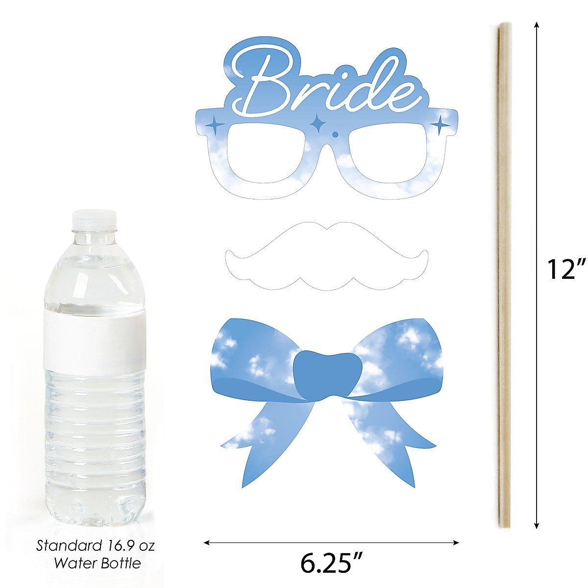Big Dot of Happiness On Cloud 9 - Bridal or Bachelorette Party Photo Booth Props Kit - 20 Count