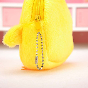 Small Plush Coin Purse, Cute Cartoon Chicken Pig Avocado Shape Coin Purse Zipper Coin Bag Mini Wallet Handbag with Keychain(Pink)