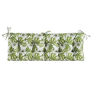 ARTPLAN Outdoor Bench Cushion for Patio Furniture,Tufted Patio Loveseat Cushion for Wooden Metal Wicker Bench Chair,48"X18"X4",Floral,Yellow Blue