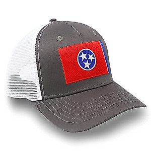 International Tie Tennessee Flag Hat for Men and Women – Adjustable One Size State Flag Cap, Baseball, Snapback, Hat Mesh Back with an Embroidered Patch