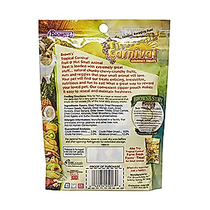 F.M. Brown's Tropical Carnival, Fruit and Nut Small Animal Treat, Real Fruits, Nuts, and Veggies for Rabbits, Hamsters, Guinea Pigs, Mice, Gerbils, and Rats, 8 oz