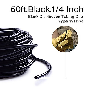 MIXC 1/4 inch Blank Distribution Tubing Drip Irrigation Hose, 50ft Roll