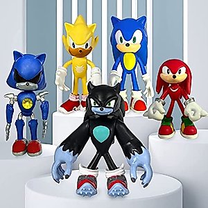5 Pack Sonic Toys, 4.8'' Tall Sonic Action Figures, Sonic Toy,Perfect Kids Gifts.