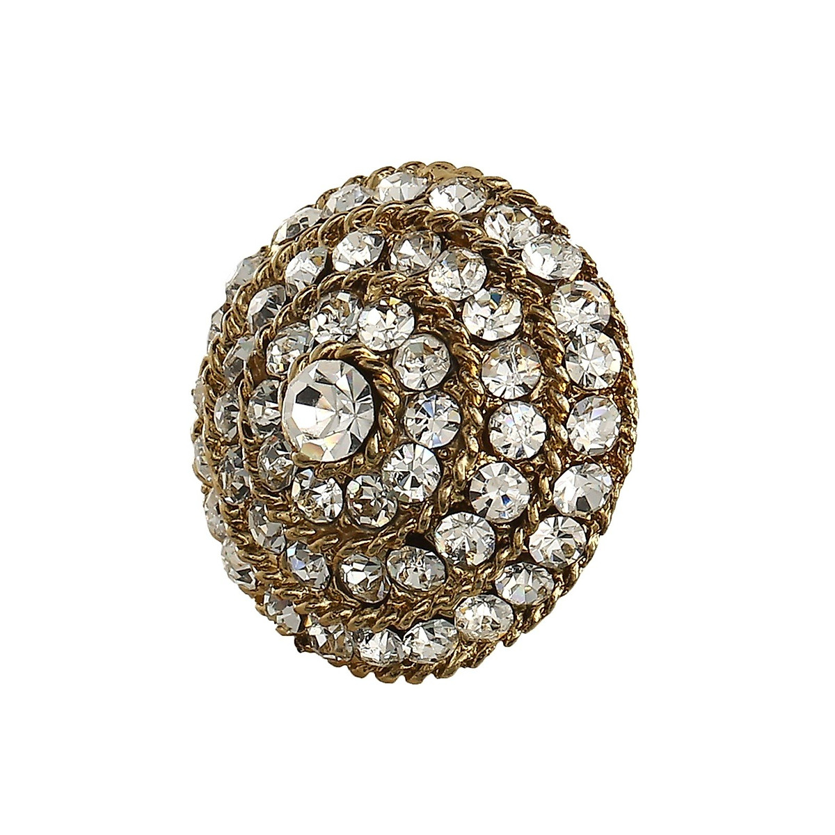 Crunchy Fashion Indian Bollywood Traditional Antique Gold tone Round Crystal Adjustable Big Ring Finger Jewelry for Women