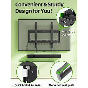 Tilting TV Wall Mount Low Profile for Most 26-55" Flat Screen LED, LCD, Curved TVs, Tilt TV Mount Bracket VESA 400x400mm- Holds Up to 99lbs, Easily Lock and Release to Mount on 12" or 16" Stud