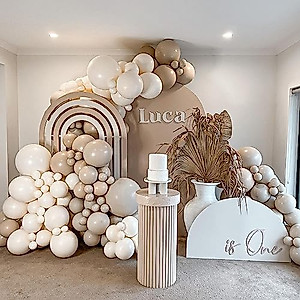 Double Stuffed Blush Balloons 50 Pack Cream Beige Party Balloons, Blush Pink Nude Latex Helium Balloons Set Pastel Peach Balloon for Birthday Boho Wedding Bridal Shower Engagement Party Decorations