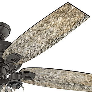 Hunter Fan 52 inch Casual Noble Bronze Indoor Ceiling Fan with Light Kit and Pull Chain (Renewed)