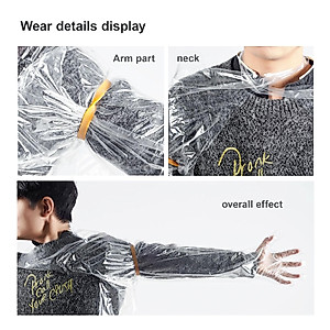 Meiweistar Long Disposable Gloves, Field Dressing Gloves, Extra Long Full Arm Shoulder Length For Veterinarians Arm Protection And Cleaning, Soft Plastic Film Long Sleeve Gloves, 39 Inch 50 Pcs.