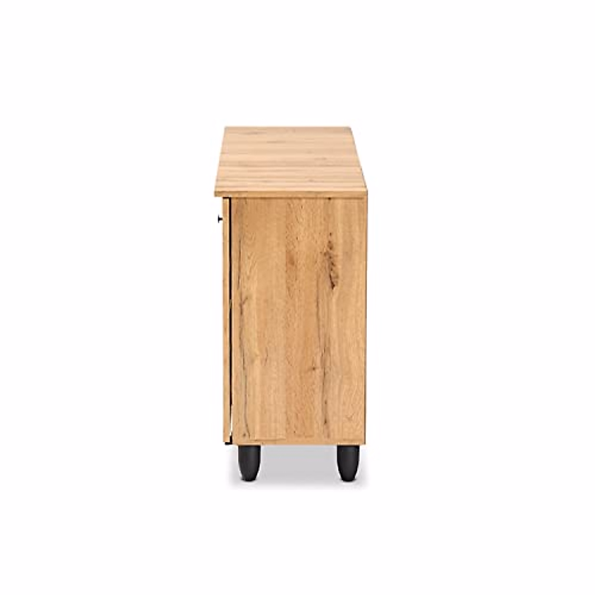 Baxton Studio Gisela Modern and Contemporary Oak Brown Finished Wood 3-Door Shoe Storage Cabinet