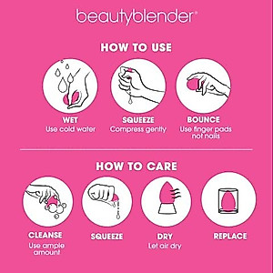 The BEAUTYBLENDER Original Pink Blender Makeup Sponge for blending liquid Foundations, Powders and Creams. Flawless, Professional Streak Free Application Blend, Vegan, Cruelty Free and Made in the USA