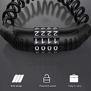 BESPORTBLE Combination Cable Lock Electric Cycle Chain Lock Bicycles Electric Bike Lock se Bike Electric Scooter Lock Bike Padlock Accessories Bike Cable Lock Helmet Steel Cable Wheel Lock