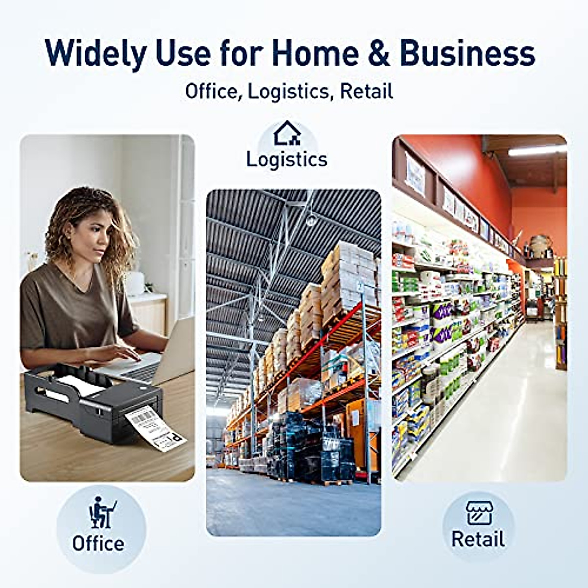 iDPRT Shipping Labels - 4×6 Thermal Direct Shipping Label, Fan-Fold Labels, Thermal Shipping Label for Label Printer, 500 Labels Per Stack, Address Blank Labels for Office, Strong Adhesive Labels