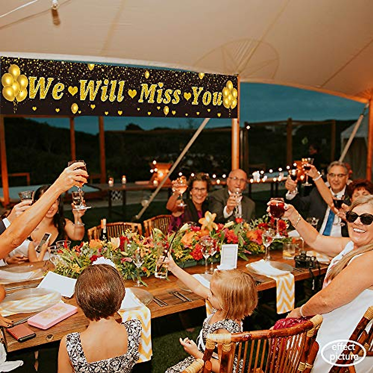 Ushinemi We Will Miss You Banner, Farewell, Going Away, Goodbye, Retirement Party Decorations, 9.8x1.6 Feet