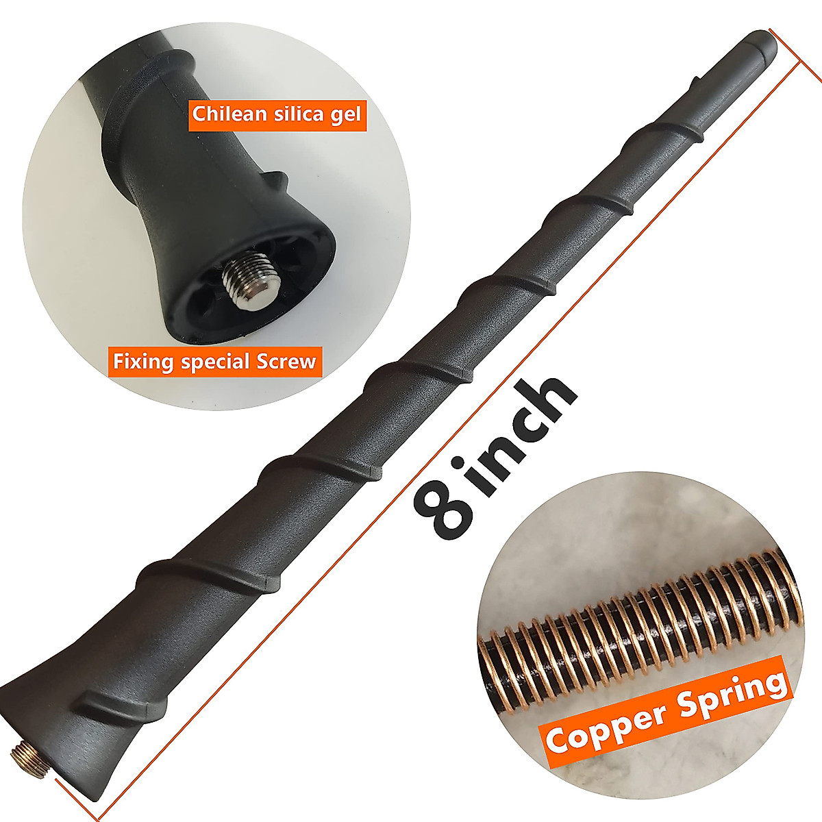 8 Inch Rubber Antenna for Dodge Journey (2010-2020), Dodge Journey Antenna - Car Wash Proof, Internal Copper Coil Antenna Mast Replacement for Dodge Journey