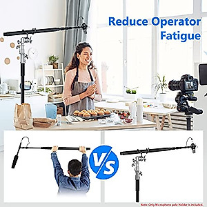 NEEWER Metal Microphone Boom Support Holder for C-Stands and Mic Stands, Black