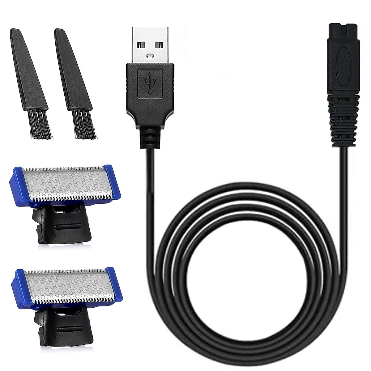 2PCS LinMei Electric Shaver Replacement Head Compatible for 1st Generation Micro Trimmer Solo Shaver for Men with Replacement Charger and Clean Brush