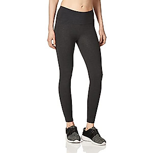 Spalding Women's Misses Activewear High Waisted Cotton/Spandex Ankle Legging, Charcoal Heather, S