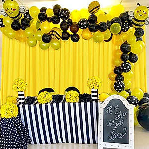 10x10 Yellow Backdrop Curtain for Parties Wrinkle Free Lemon Yellow Photo Curtains Backdrop Drapes Fabric Decoration for Birthday Party Wedding Baby Shower 5ft x 10ft,2 Panels