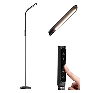 KOZIS LED Floor Lamp FL01B | 1800 Lux Dimmable | 44" - 76" Height Range Customizable | 60 Min Timer, Black