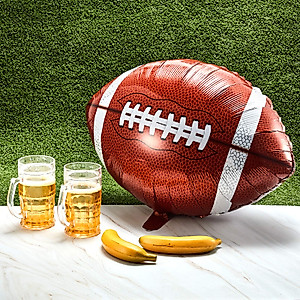 Football Balloons Football Party Balloons Football Shaped Aluminum Foil Balloons for Sport Themed Football Themed Birthday Party Decor, 22 Inch (4)