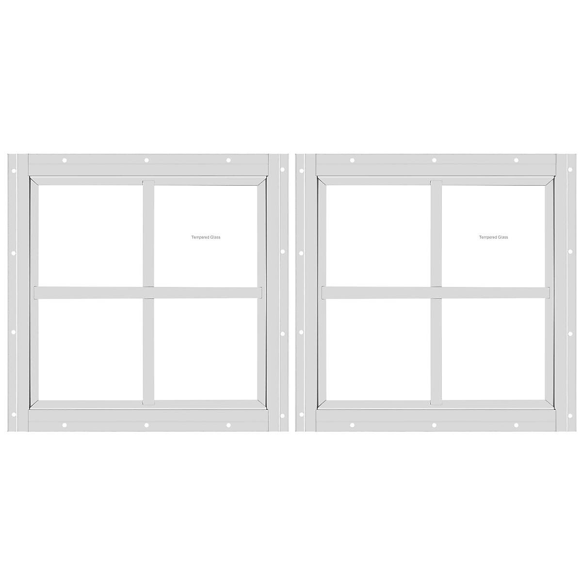 2 Pack Shed Window 12" W x 12" H, White Flush Mount Window with Tempered Glass for Playhouses, Sheds, Garage and Chicken Coops