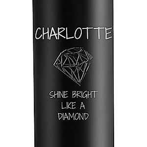 Maverton Personalized Coffee Mug for women - Thermal Mug with Spill-proof Lid for her - Reusable Stainless Steel Drinking Cup - For Birthday - Thermos Travel Mug for lady - DIAMOND